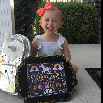 Unicorn First Day of Junior Kindergarten Sign Girl First Day of School ...