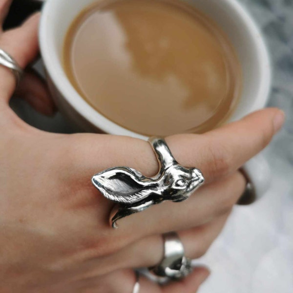 Hare Ring Sterling Silver Handmade - Etsy