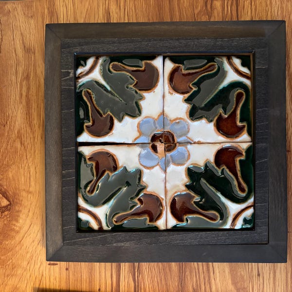 Ceramic Tile Wood Frame: Custom 8-inch X 8-inch Real Wood Frame for ...