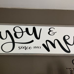 You and Me Sign Established Date Master Bedroom Wall Decor Master ...