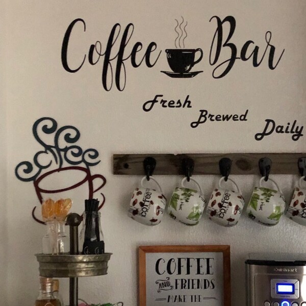 Coffee Bar Decal, Coffee Wall Decal, Coffee Vinyl Decal, Office Decal ...