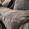 Luxury Fleece Throw Blanket Embroidered, Sofa Cover, Couch Warmer - Etsy UK