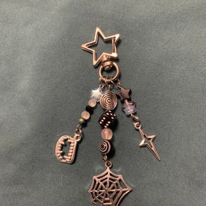 Silver Spider Web Keychain / Bag Charm - Etsy