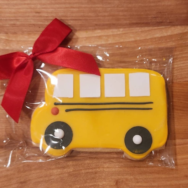 School Bus Cookies, Not Personalized 4 Size, Bowed Ships 10/1/24 or ...