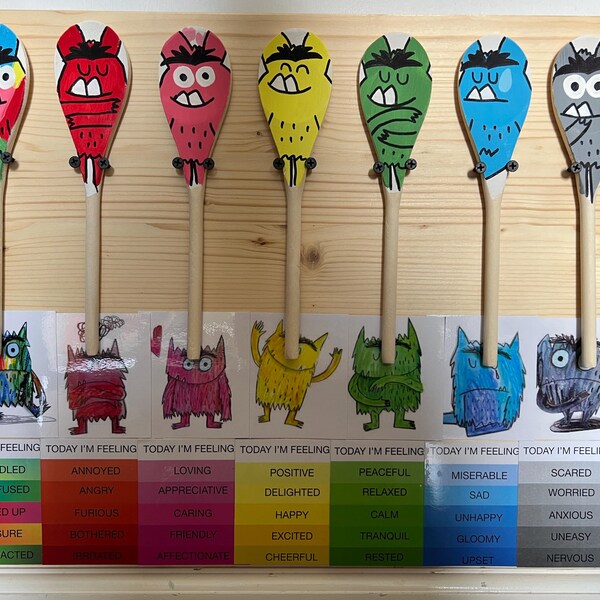 The Colour Monster Emotions Flash Cards - Etsy UK