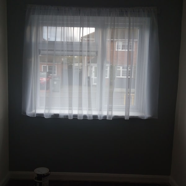 Traditional Plain White Lead Weighted Net Curtain Sold by the Metre in ...