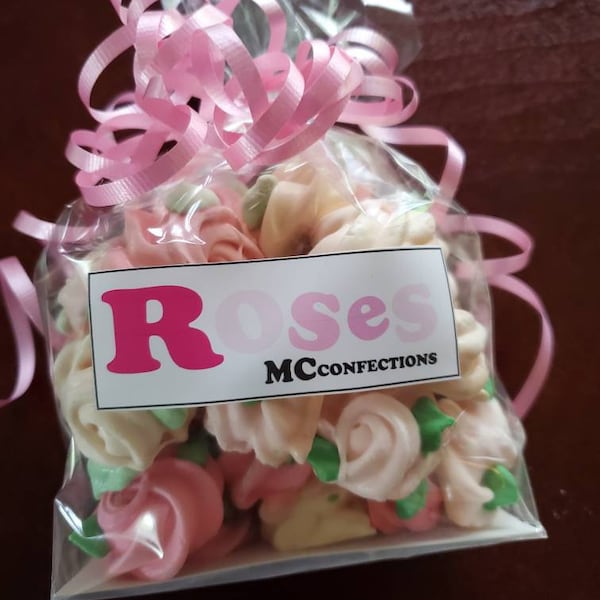 Rose Meringue Cookies - Small Batch - Packaged in Bulk - Made to Order ...