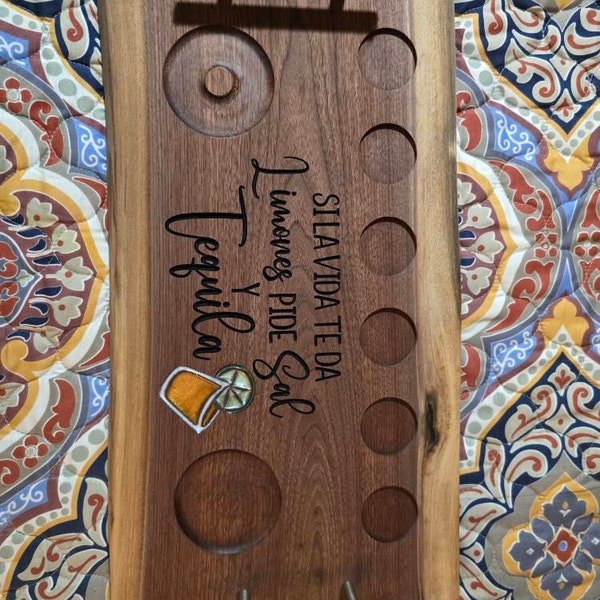 Custom Tequila Flight Board, Tequila Shot Board Gift Set, Personalized ...