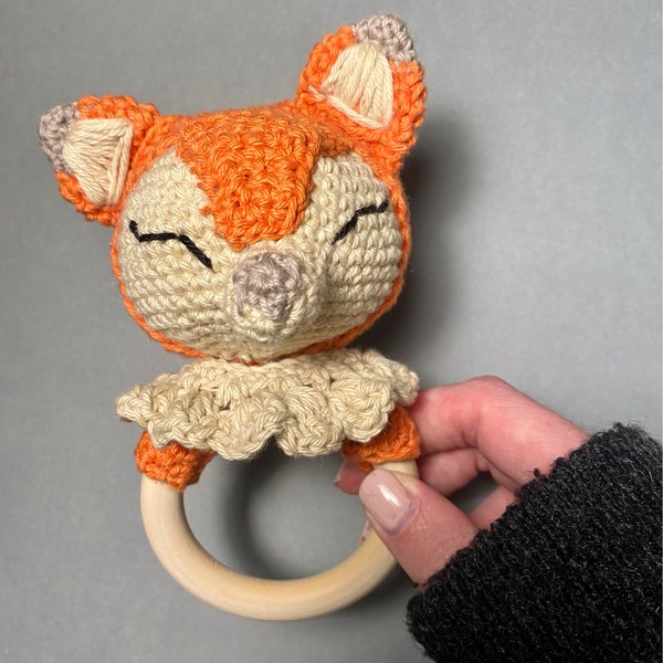 Lucy Fox CROCHET PATTERN, Baby Rattle Crochet Pattern, Crochet Fox ...