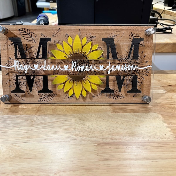 Sunflower Mom Tile Bundle, Set of 4, SVG, PNG, Mother's Day Gift, 4x8 ...