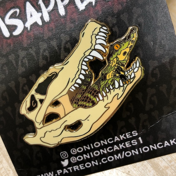 Alligator Enamel Pin Set - Gold Rainbow Metal Glow in the Dark Green ...
