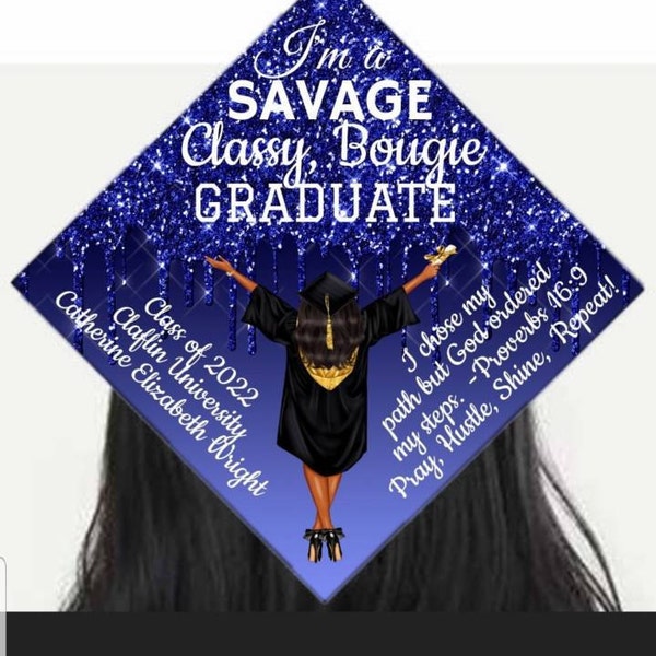 Graduation Cap Topper Label/ Classy Bougie Graduate - Etsy