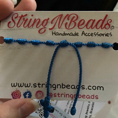 Knotted String Rosary, Prayer Necklace, Rosary Made of String, Colorful ...