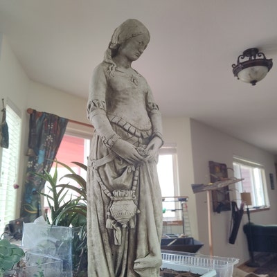 Fairy Bird Bath Stone Statue Outdoor Vintage Feeder Angel Garden ...