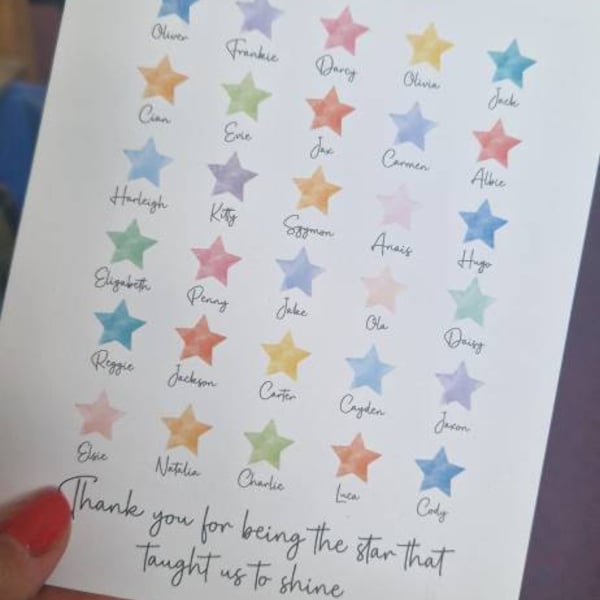 Personalised Thank You Teacher Class Rainbow Card, Thank You Teacher ...