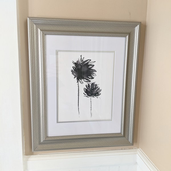 Black and White Yoga Poses Large Wall Art Set of 3, Asana Illustration ...