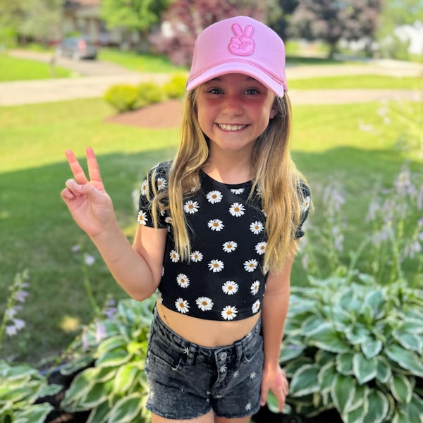 Kids Peace Sign Trucker Hat | Adjustable Snapback - Etsy