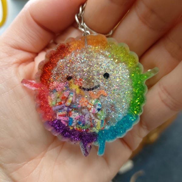 Liquid Shaker Keychain, Cute Kawaii Keychain, Fidget Shaker, Window of ...