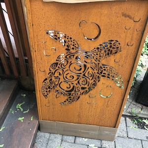 Turtle Art Screen or Panel | Metal Privacy Screens | Turtle Metal Wall ...