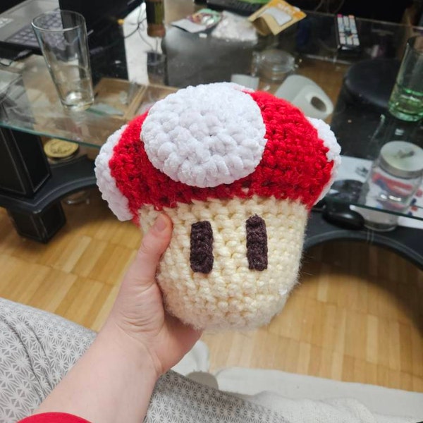 Mario Mushroom Crochet Plushie Pattern | Toadstool Pillow (PDF Pattern ...