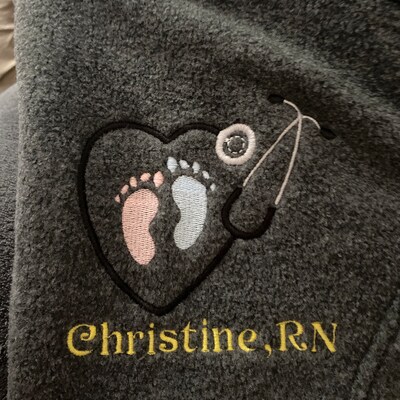 Personalized Womens Baby Feet NICU, L and D Pediatric Nurse, Midwife ...