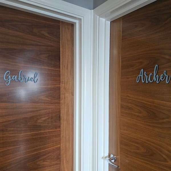WOODEN NAME SIGN - Bedroom Door Sign - Various Sizes & Colours - Name ...
