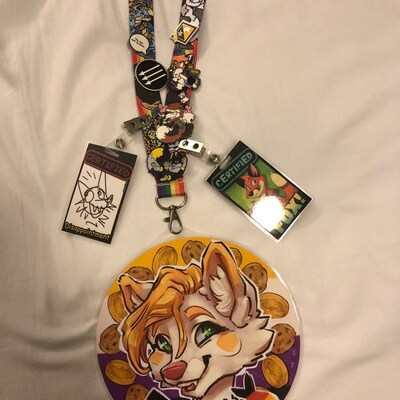 Custom Furry Convention Badge Chibi Lineless Style - Etsy