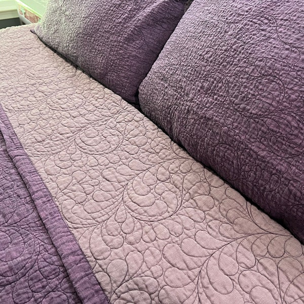 Linen WINTER Quilt, Your Custom Options, Colors Personalization ...