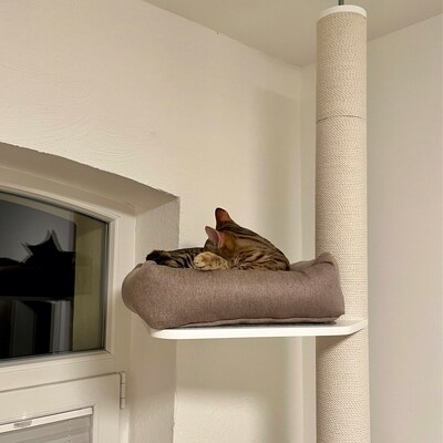 Tall Cat Wall Scratching Post, Wood and Jute. Cat Tree, Scratching Post ...