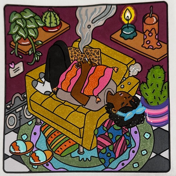 Stoner Moments Stoner Girl Coloring Book, Cute and Cozy Digital ...