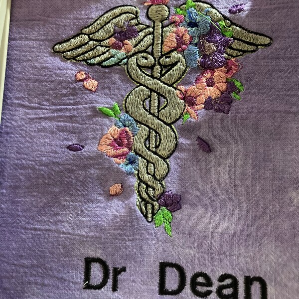 Caduceus Embroidery Design, Medical Embroidery Designs, Medical ...
