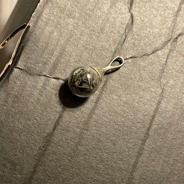 Sterling Silver Glass Ball Pendant With Loop Caps (christmas Ornament ...