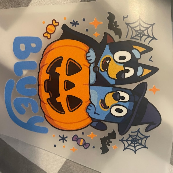 Bluey and Bingo Halloween DTF, Ready to Press Kids Dtf Transfers, Iron ...