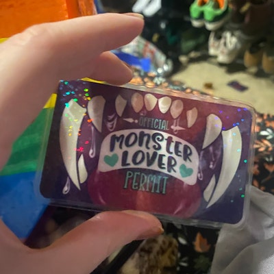 Monster Lover/ Fker Permit Laminated Holographic - Etsy