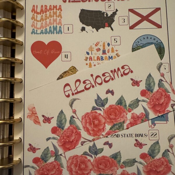 Alabama the 22nd State Savings Challenge and Cash Envelope - Etsy
