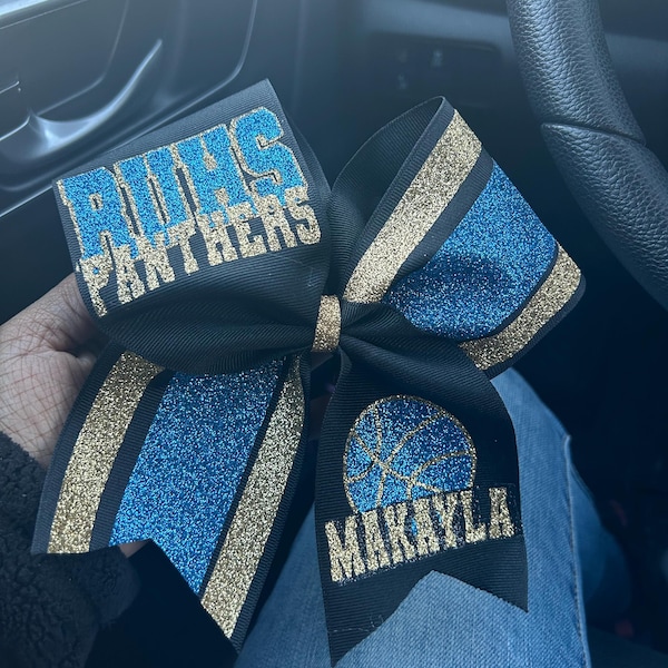 Basketball Cheer Bow, Custom Bows for Basketball Cheer, Gameday Cheer ...