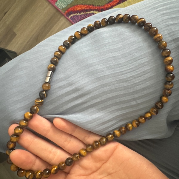 Tiger Eye Necklace - Mens Necklace - Beaded Necklace - Tribal Necklace ...