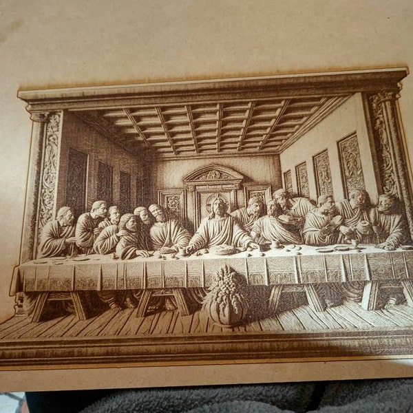 Last Supper Laser Engraving: 3D Digital Art (CO2 & Diode Lasers) - Etsy
