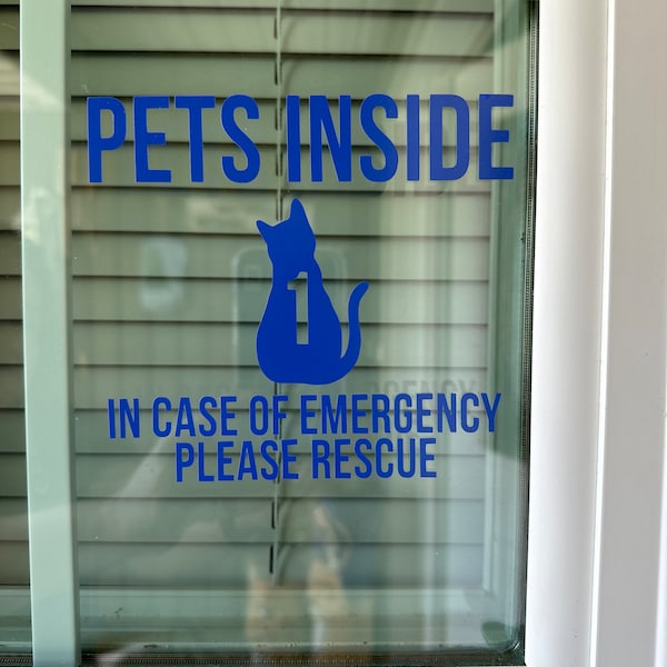 Emergency Pet Rescue Window Sticker | Pets Inside Rescue Decal for Dog ...