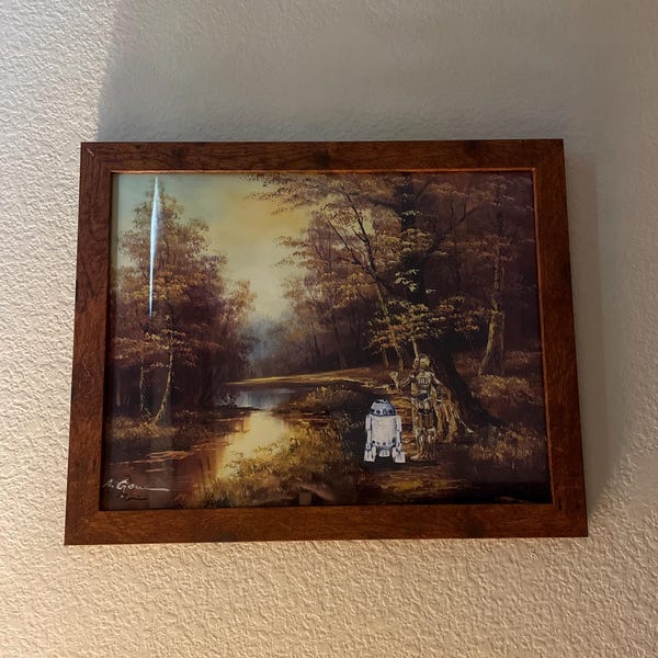 Tie Fighter Sunset Stormtroopers Upcycled Thrift Store Painting Star ...