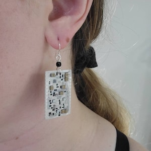 Circuit Board Earrings Techie Gift Gold and Blue Computer Earrings ...