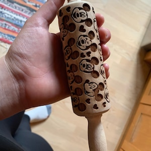 Mickey Mouse Mini Rolling Pin, Embossing Rolling Pin, Laser Engraved ...