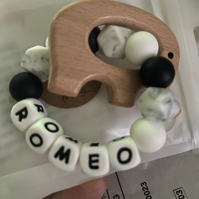 BABY TOY RING Custom Silicone Ring With Name Baby Shower - Etsy