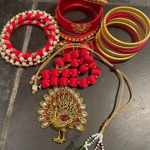 Silk Thread Indian Bangles Set - Etsy