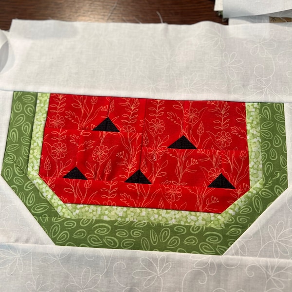 Watermelon Slice Summer Garden Quilt Block PDF Pattern-includes ...