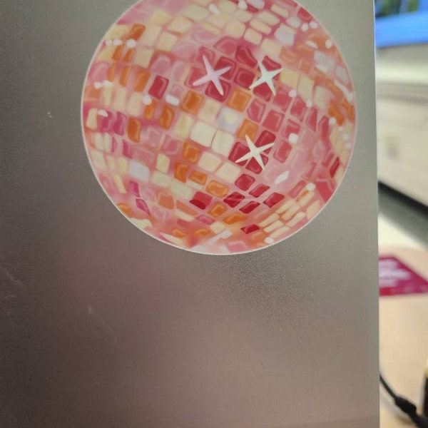 Holographic Pink Disco Ball Sticker | Mirrorball | Taylor Swift ...