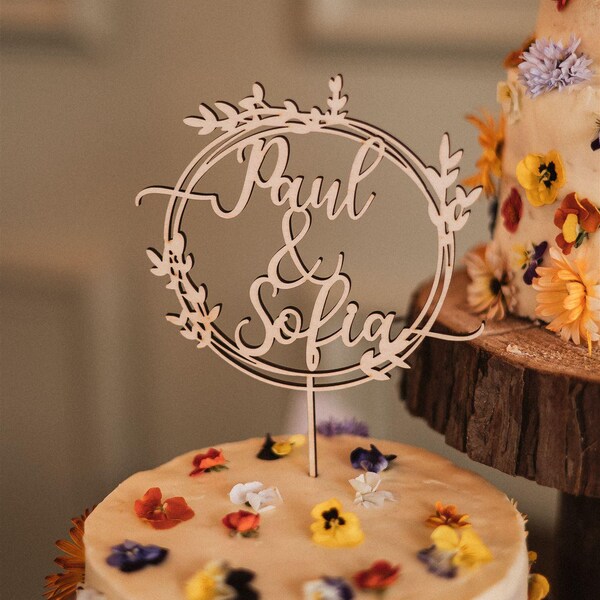 Personalized Wedding Cake Topper, Custom Couples Script Cake Topper for ...