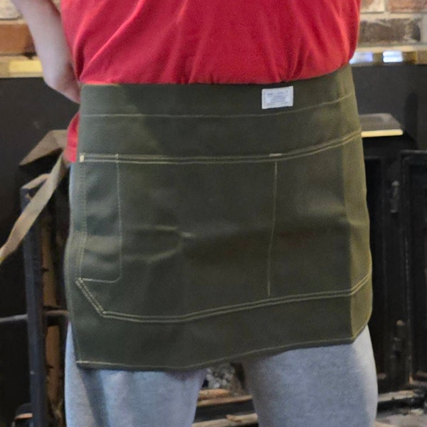 Workshop Apron in Waxed Canvas W/ Removable Leather Strap | ARTIFACT - Handmade in Omaha, NE - Etsy