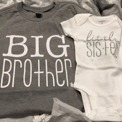 Big Brother Little Sister Set Big Brother Little Sister New Baby Gift ...