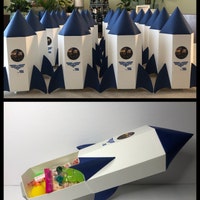 Rocket Space Ship - SVG Box Party Favor Gift Card Holder - 3D SVG DXF ...
